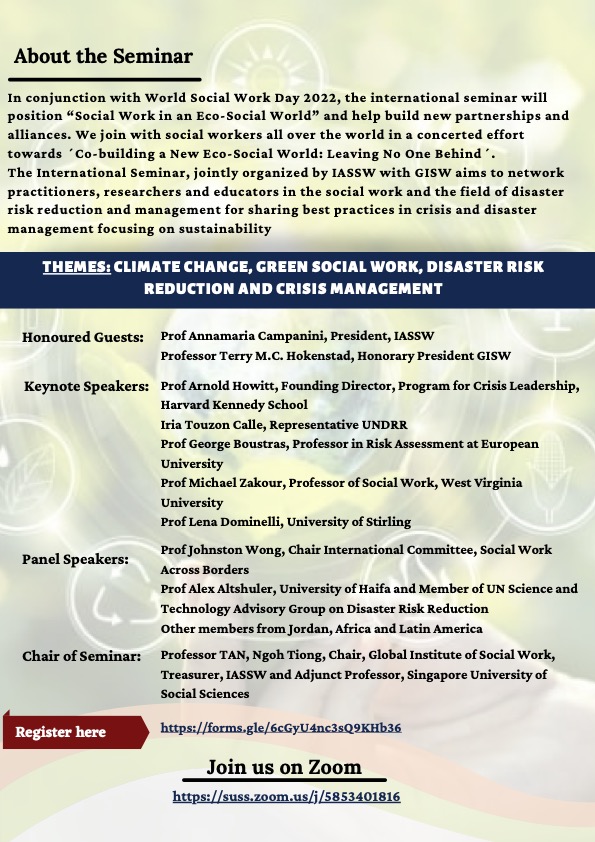 International Seminar On Disaster Preparedness And Sustainable ...
